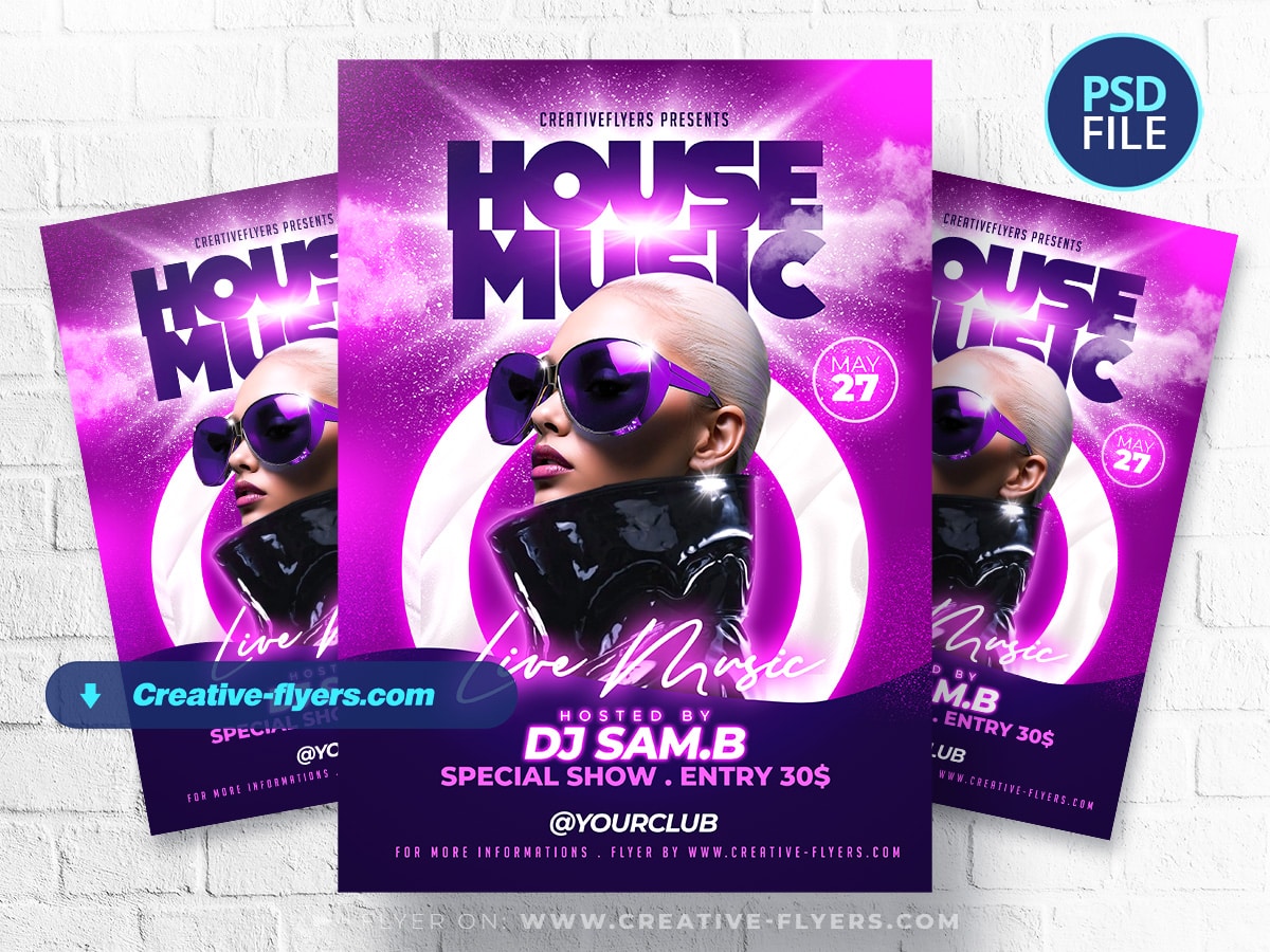 Creative Music Party Flyer PSD to Download - Creativeflyers