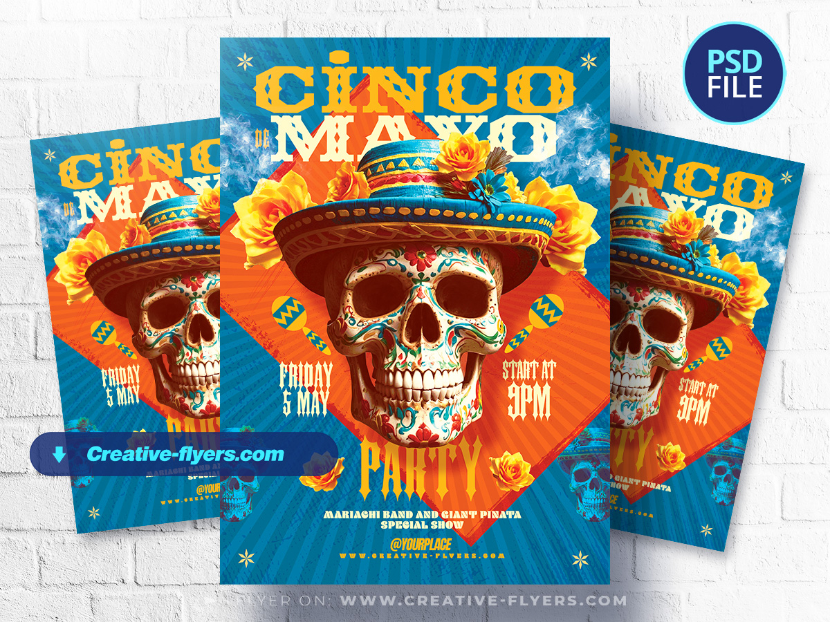 Cinco de Mayo Party Poster to Download - Creative Flyers