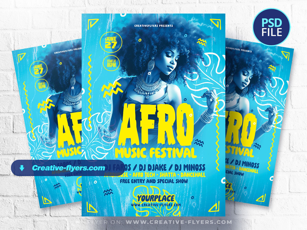 Afro Music Flyer Design to Download - Creative Flyers