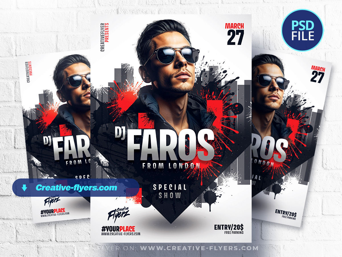 Photoshop Dj Poster Design, PSD to Download - Creative Flyers