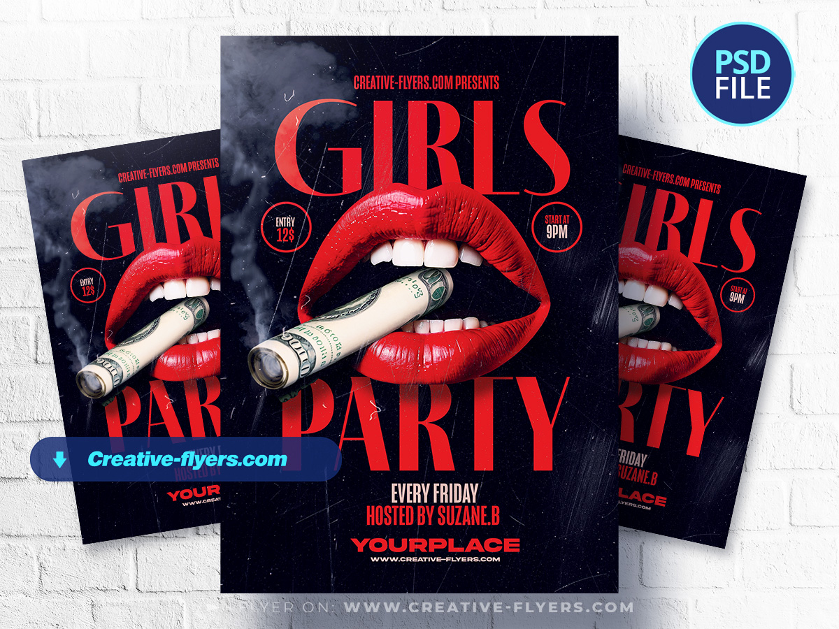 Elegant and Creative Girls Party Poster Design - Creativeflyers