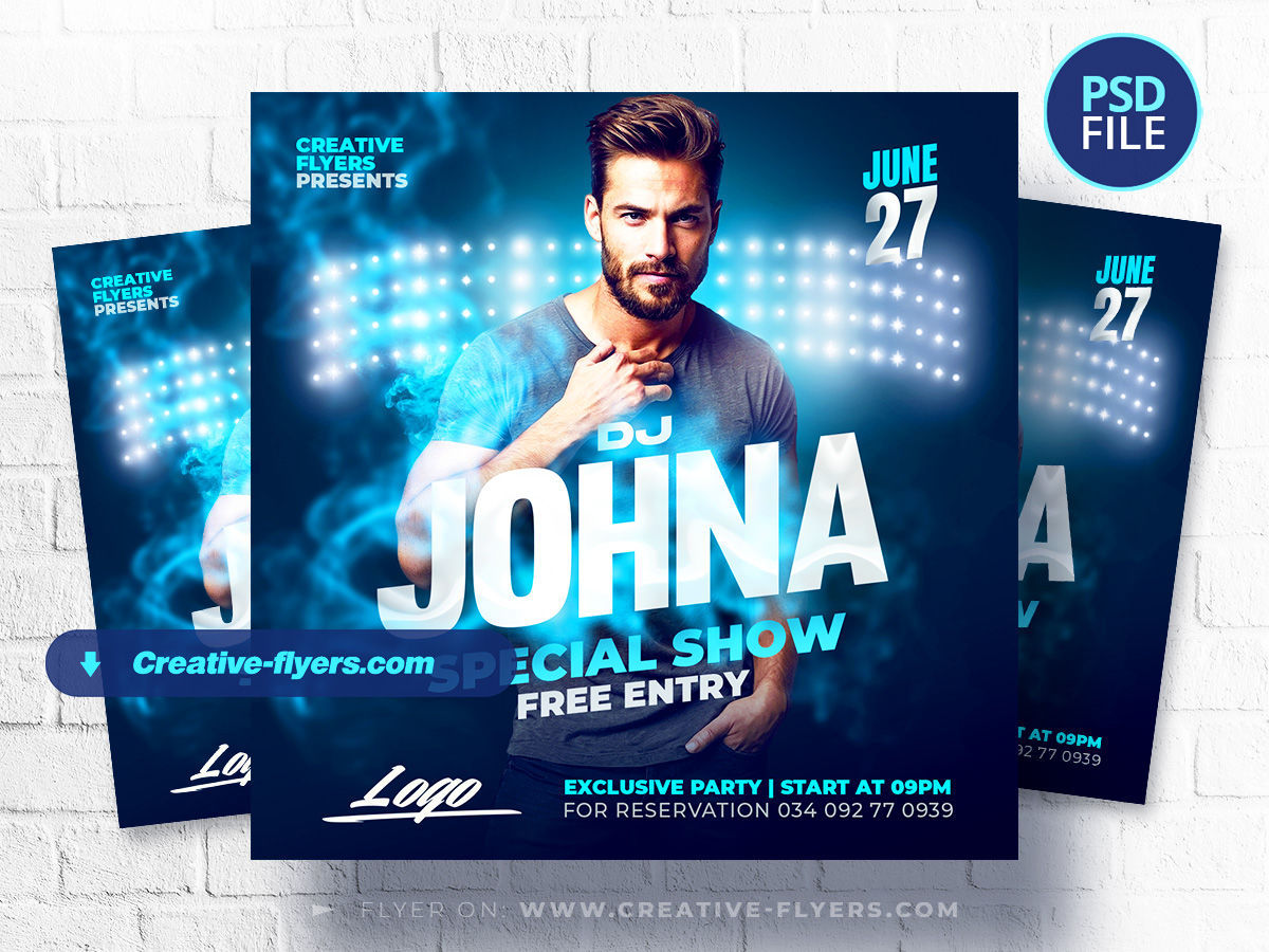 Dj Event Flyer Design for Adobe Photoshop - Creative Flyers