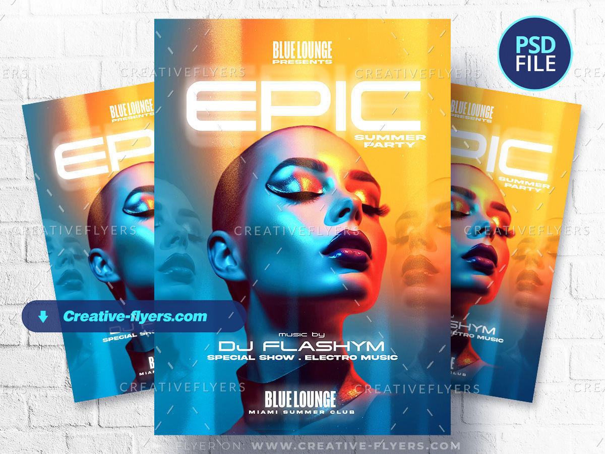 Epic Summer Party FLyer Design to Download - Creative Flyers