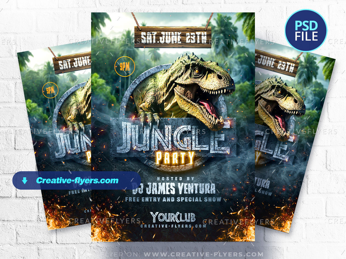 Jungle Party Flyer Design to Download - Creative Flyers