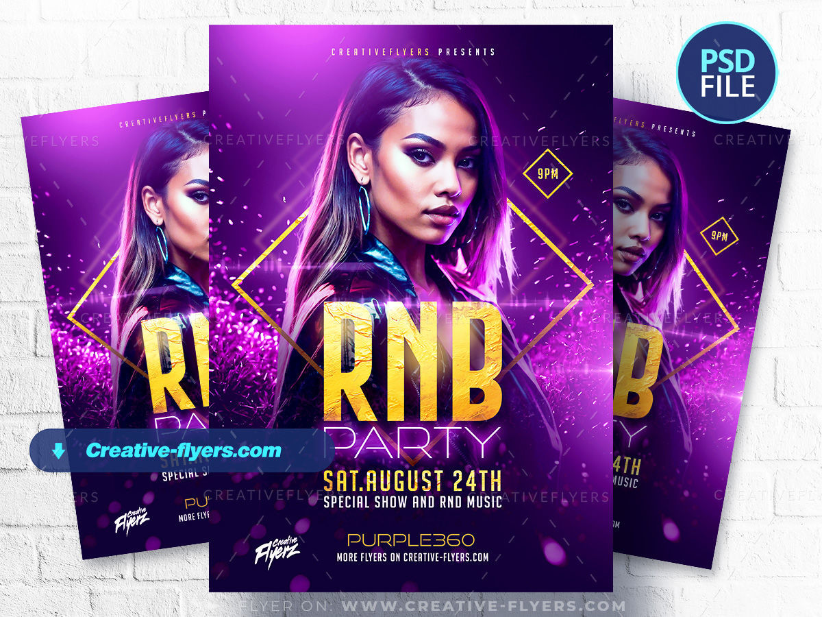 RnB Party Flyer Design to Download - Creative Flyers