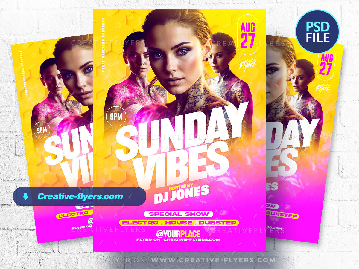 Summer Vibes Party Flyer Template to Download - Creative Flyers