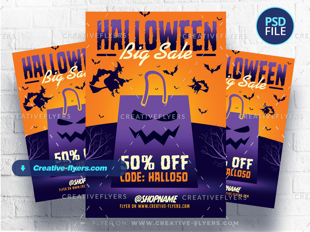 Halloween-Themed Promotional Flyer to Download - CreativeFlyers