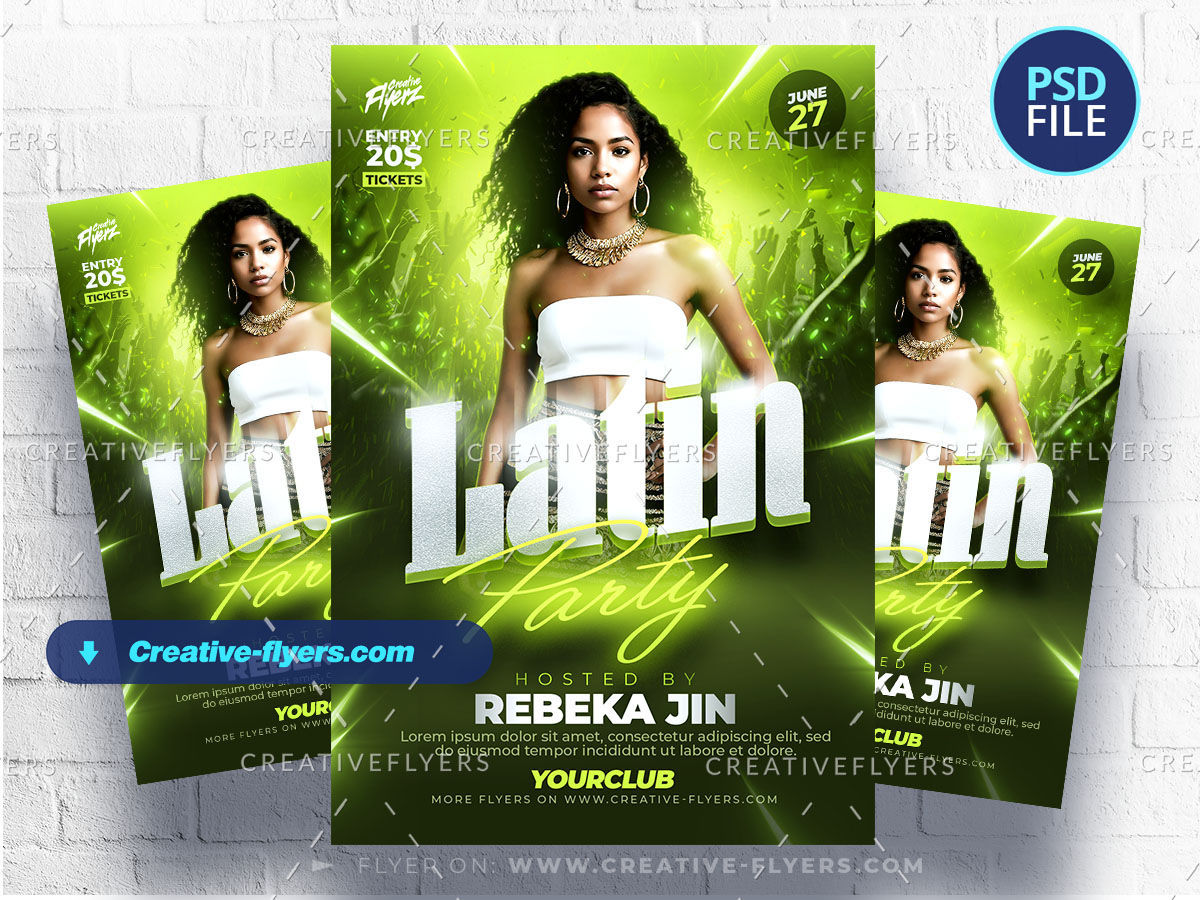 Promotional Flyer for Latino Style Music Party - Creative Flyers