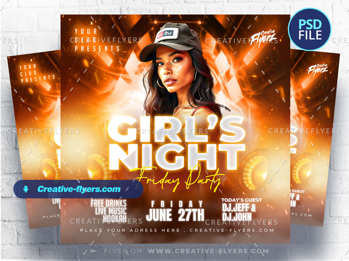 Weekend Girls Party Flyer Template to Download - Creative Flyers