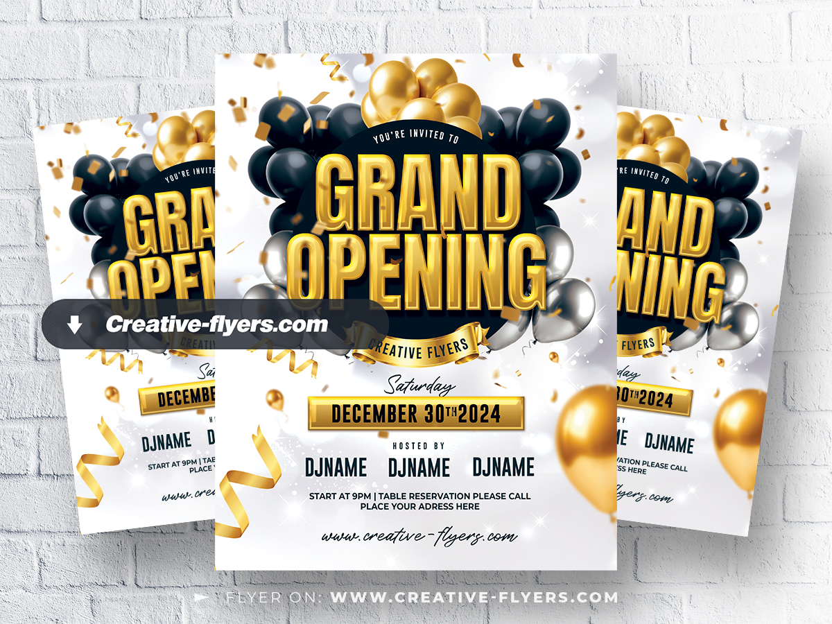 Customizable Grang Opening Poster Template - Creative Flyers