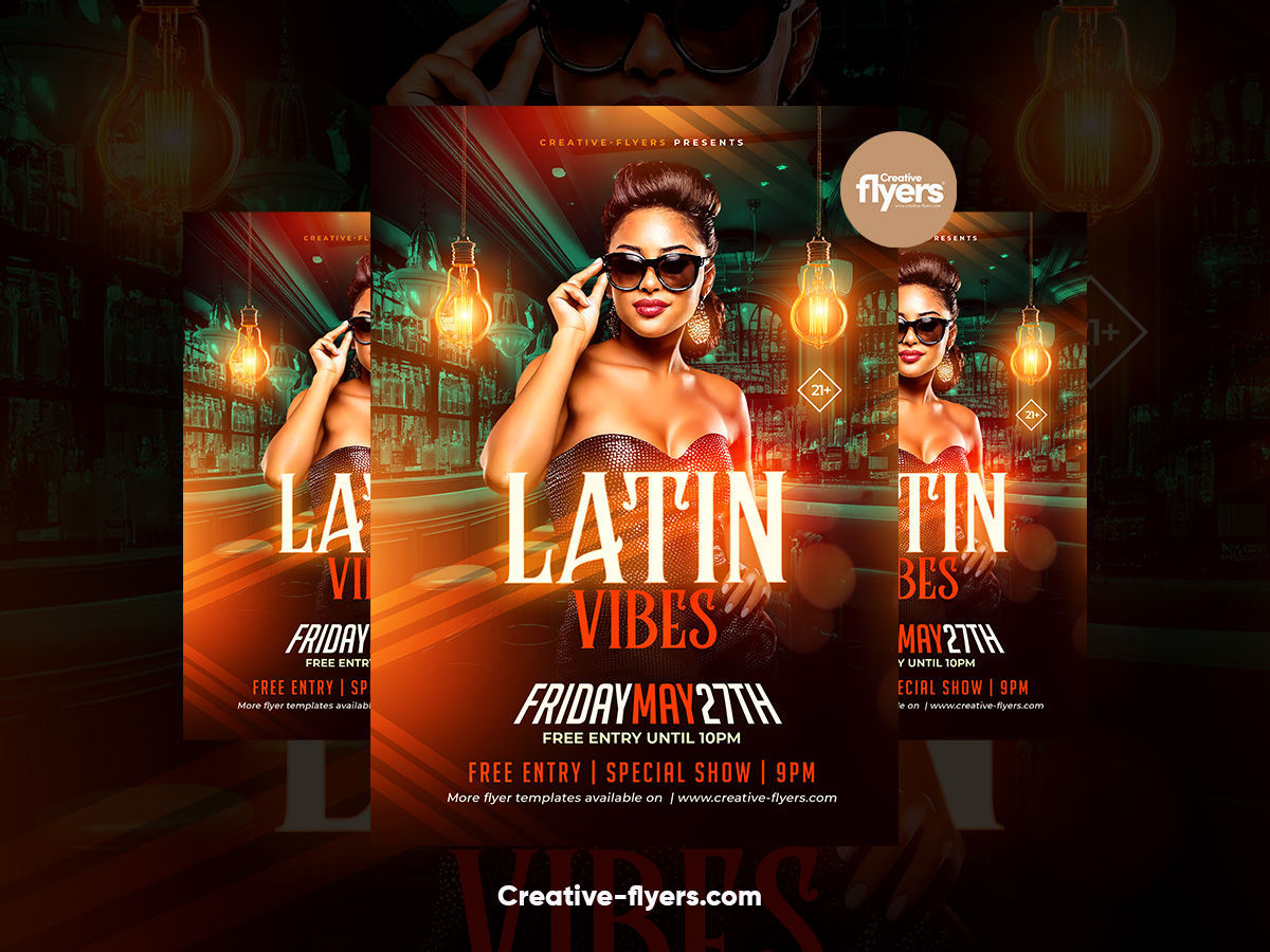 promotional Nightclub Latin Event Flyer Template - Creative Flyers