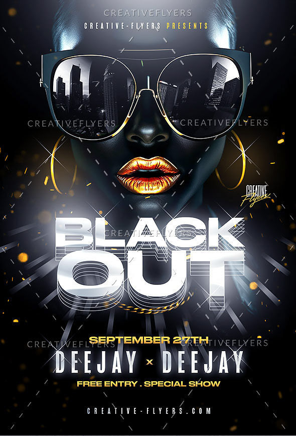 Editable Blackout Party Flyer PSD to Download - Creative Flyers