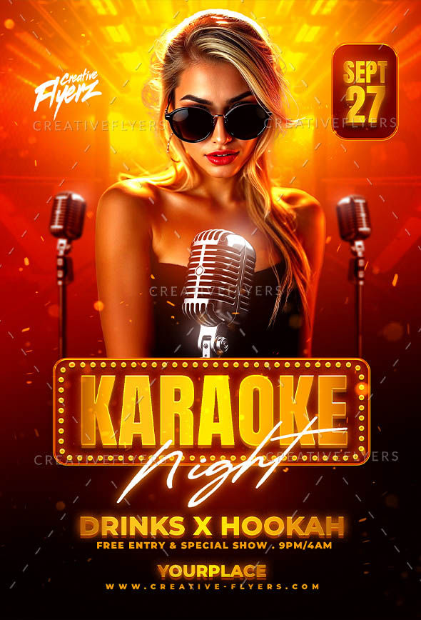 Vibrant Party Flyer for a Karaoke Experience - Creative Flyers