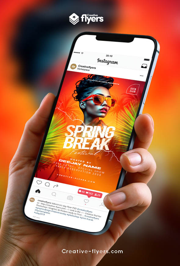 Vibrant tropical flyer for a wild Spring Break festival - Creativeflyers