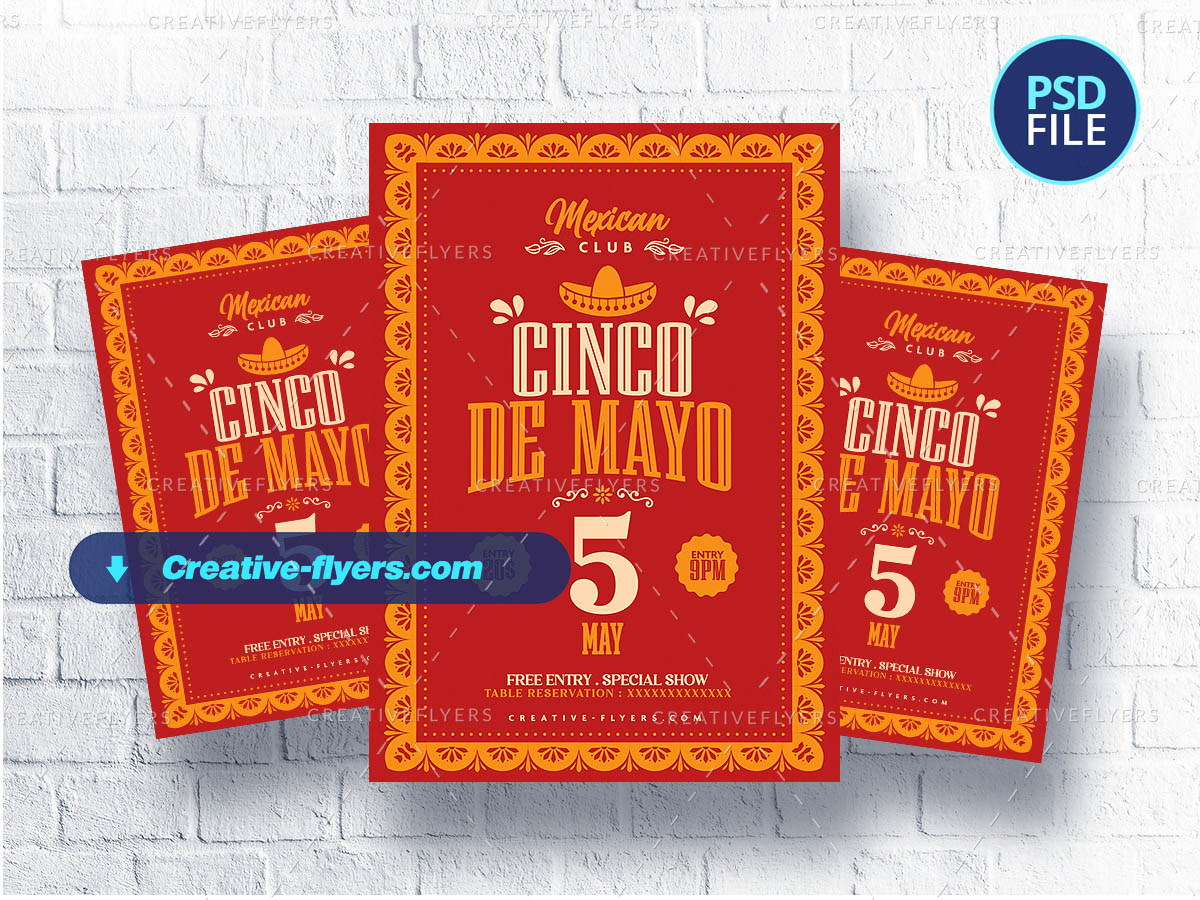 Unique invitation for a club's May 5th Fiesta - Creative Flyers