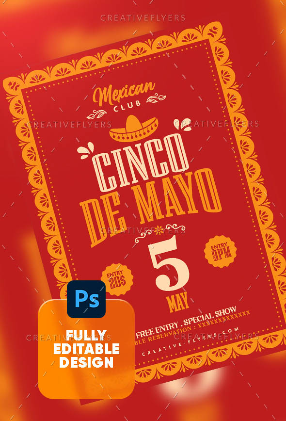 Unique invitation for a club's May 5th Fiesta - Creative Flyers