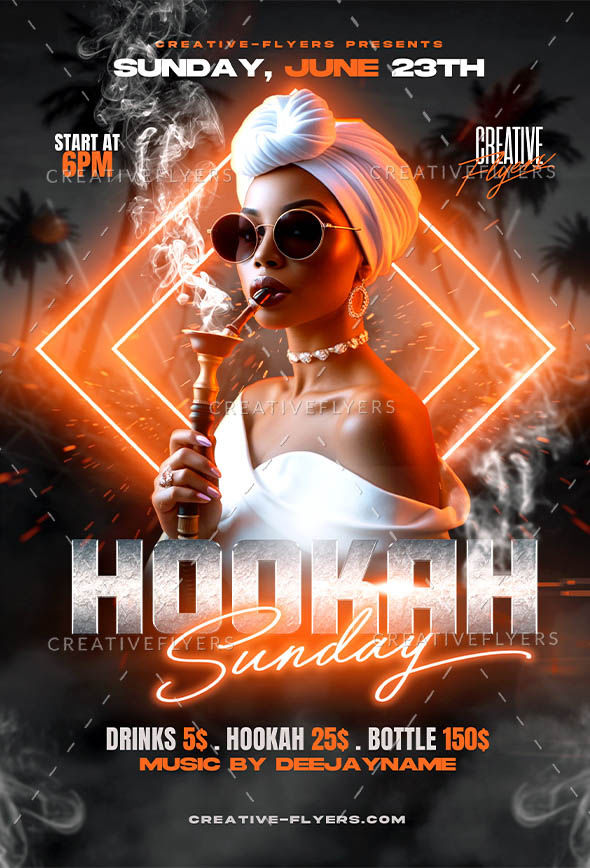 Hookah Lounge Night Flyer With Luxury Theme - Creative Flyers