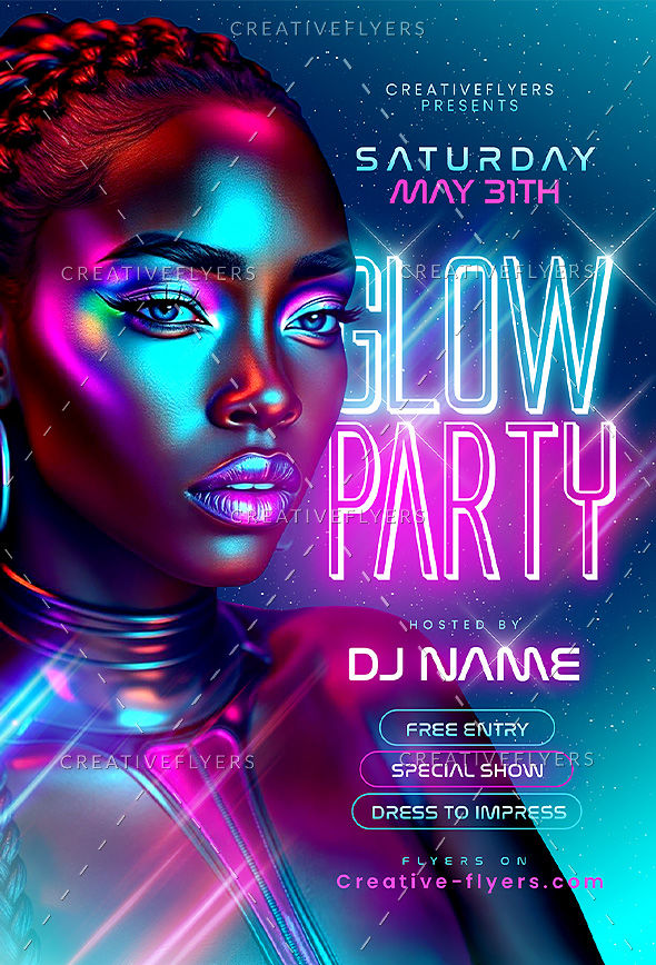Customizable Electro Nightlife Flyer Promotion - Creative Flyers