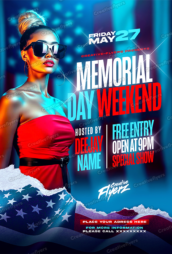 Memorial Day Weekend Celebration Template - Creative Flyers