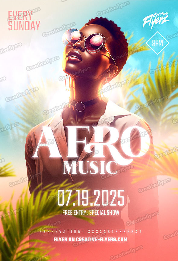 Afro Vibes Digital Flyer Creation to Download - Creative Flyers