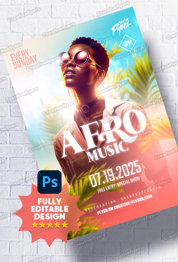 Afro Vibes Digital Flyer Creation to Download - Creative Flyers