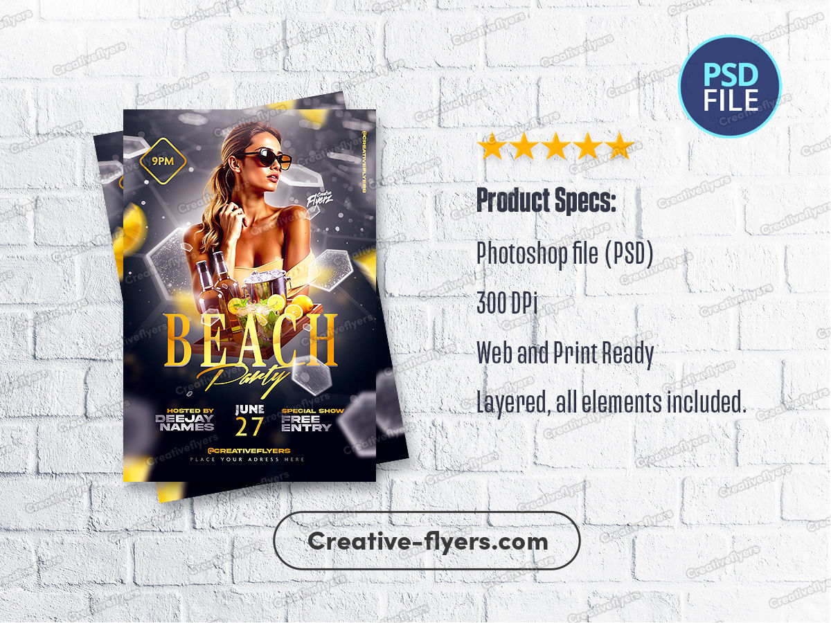 Create an Elegant Tropical Beach Event Design - Creative Flyers