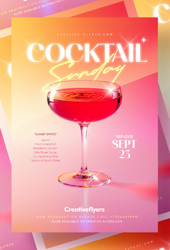 Digital Flyer Template for Your Cocktail Event - Creative Flyers