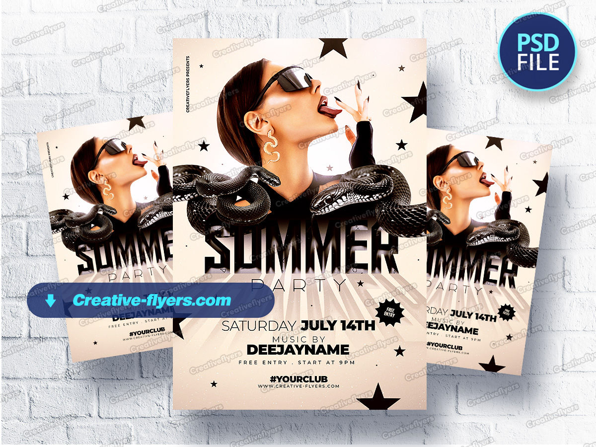 Seductive Summer Party Poster to Customize - Creative Flyers