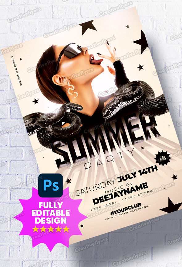 Seductive Summer Party Poster to Customize - Creative Flyers