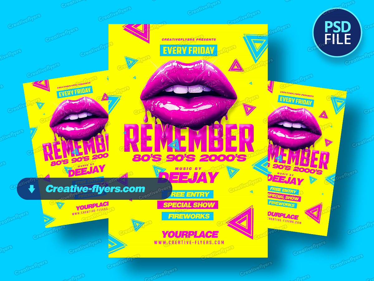 Throwback Party Flyer Template to Customize - Creative Flyers