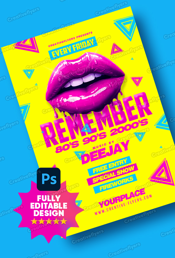 Throwback Party Flyer Template to Customize - Creative Flyers