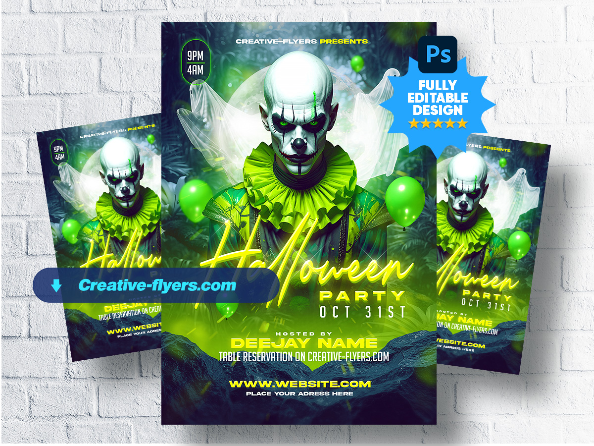Designed a Haunting Halloween Party Flyer- Creative Flyers
