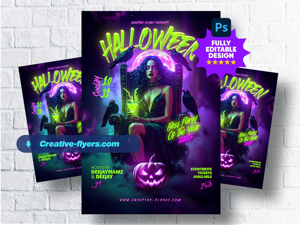 Dark Queen Halloween Design to Download - Creative Flyers