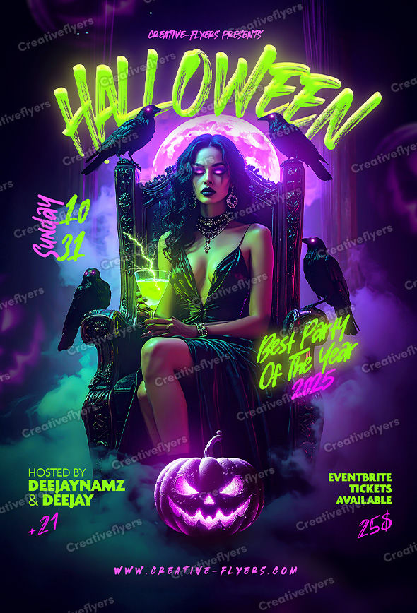 Dark Queen Halloween Design to Download - Creative Flyers