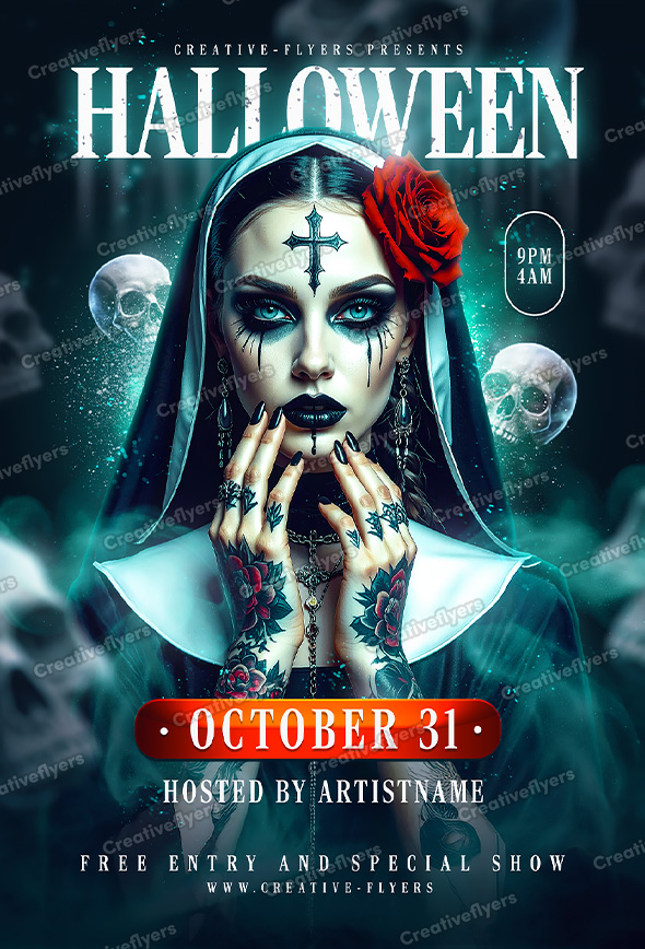 Digital Creation of a Sinister Halloween Template - Creative Flyers