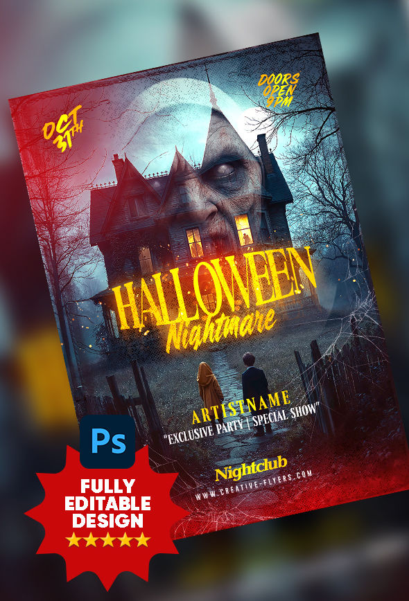 Creepy Flyer Design mixing Fear, light, & Mystery. - Creative Flyers